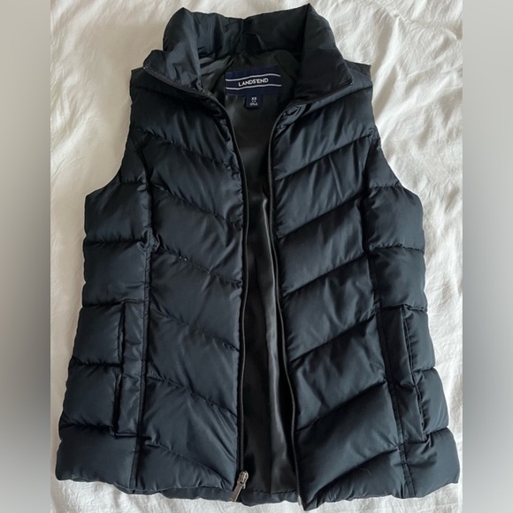 Lands' End | Jackets & Coats | Lands End Black Down Puffer Vest | Poshmark